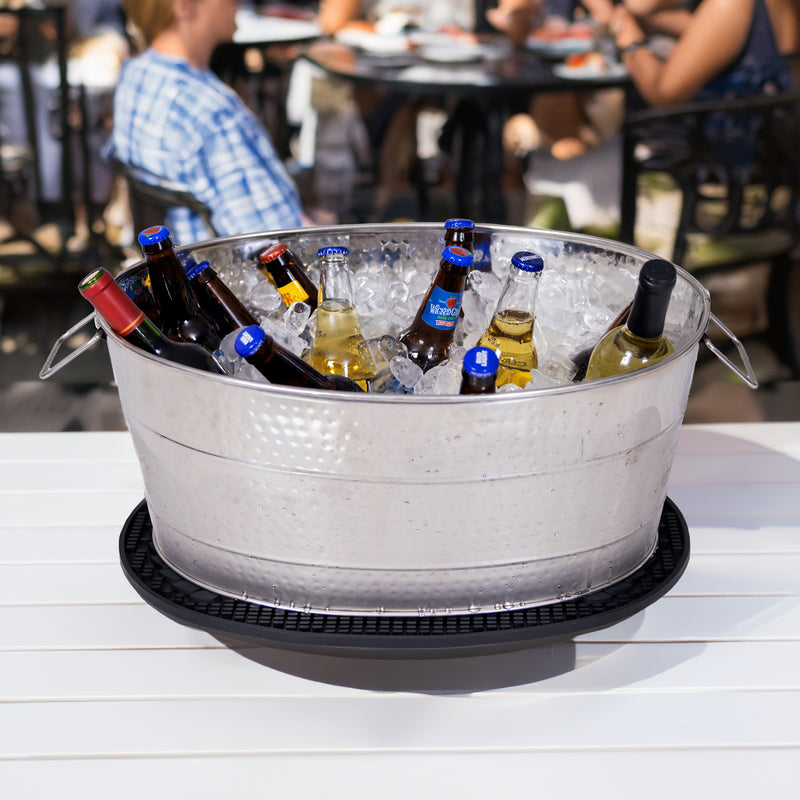 Large Drink Buckets for Parties with Bar Mat Stainless Steel | BREKX ...