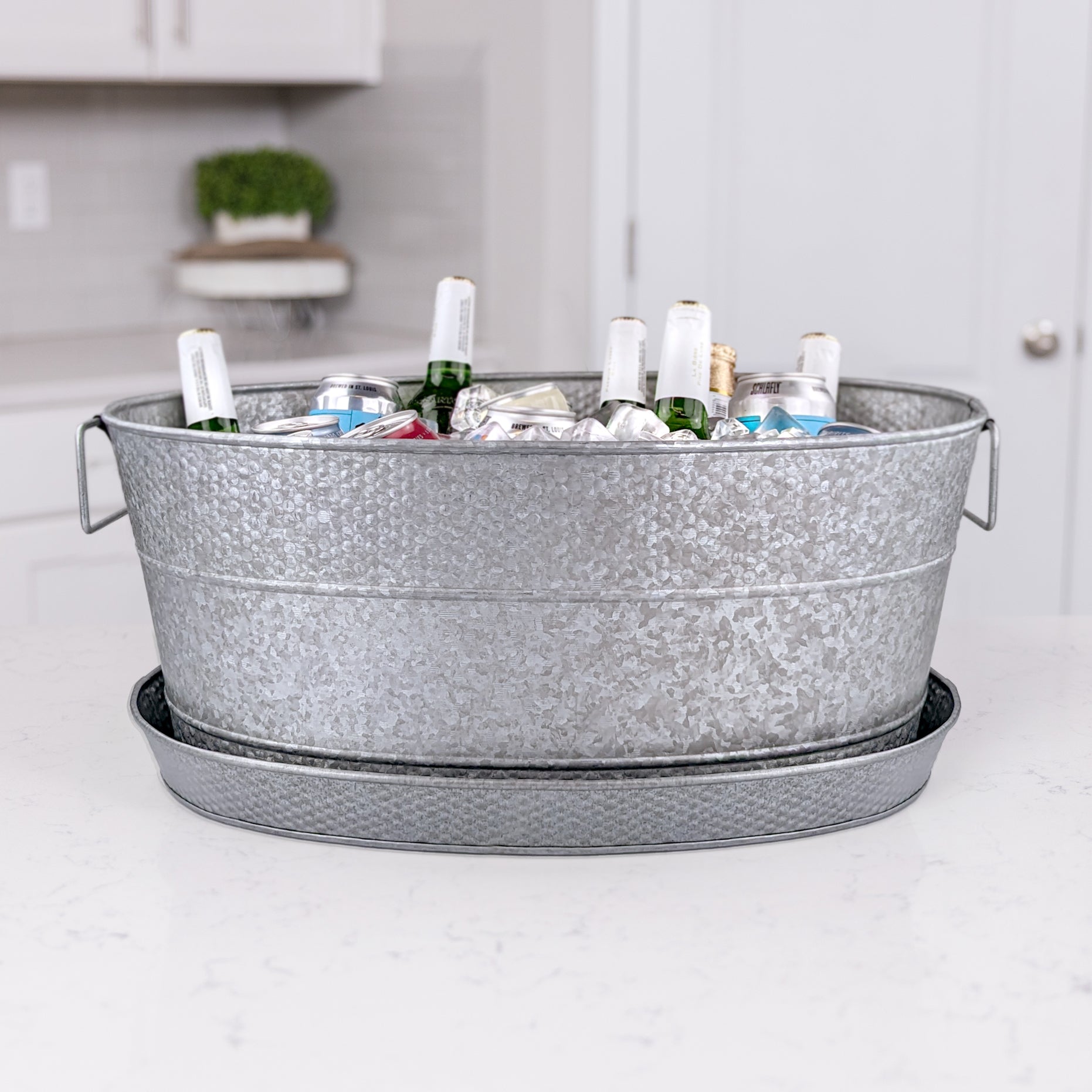 Aspen Metal Beverage Tub with Tray Galvanized Metal | BREKX – BREKX ...